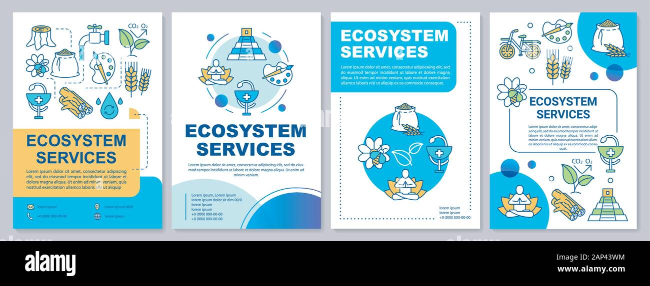 Ecosystem services brochure template layout. Agriculture. Flyer ...