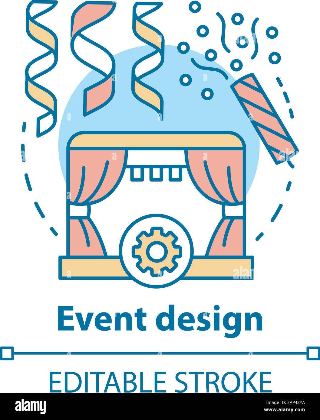Event design concept icon. Holiday celebration preparation idea thin ...
