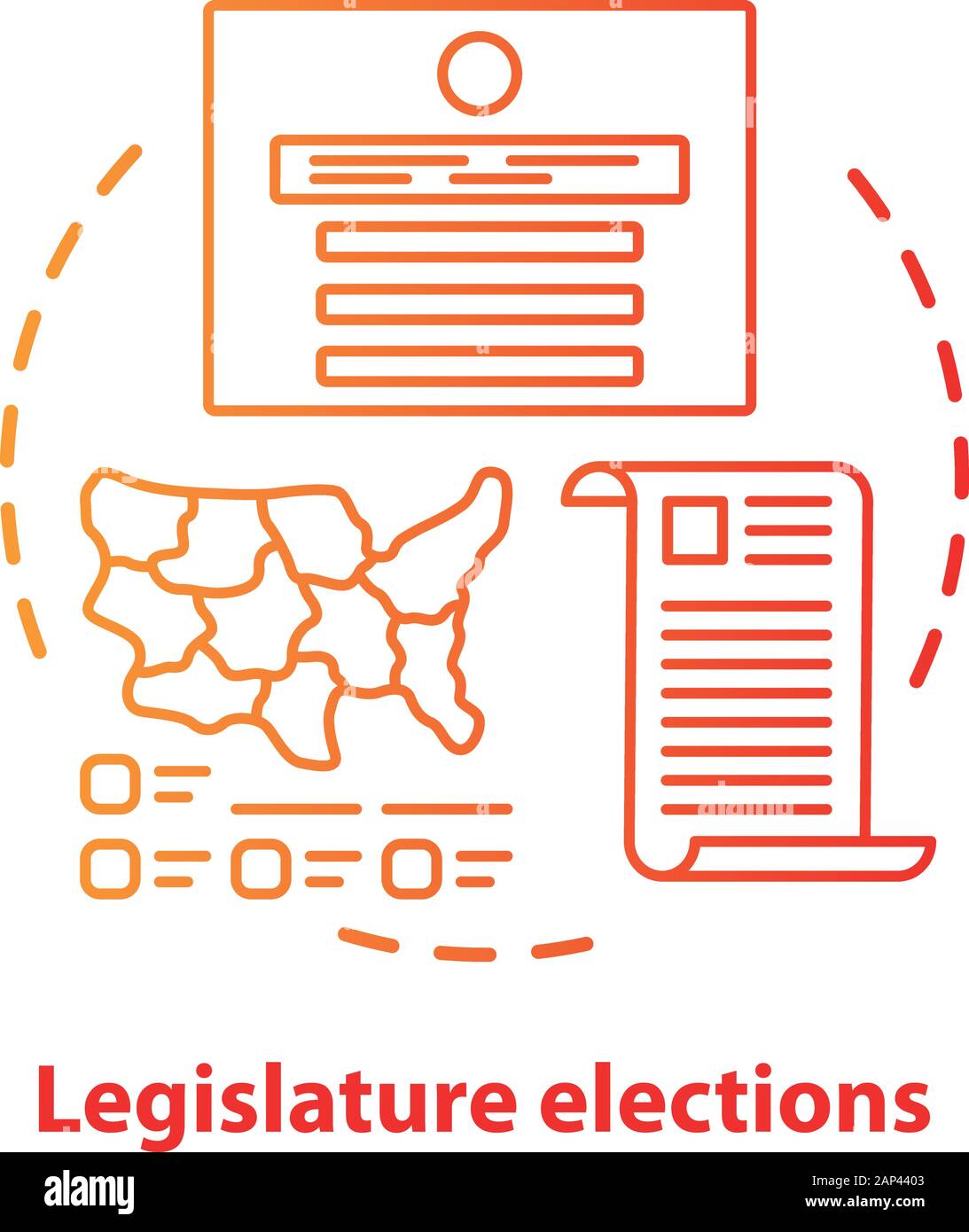 Election concept icon. Legislature elections idea thin line ...