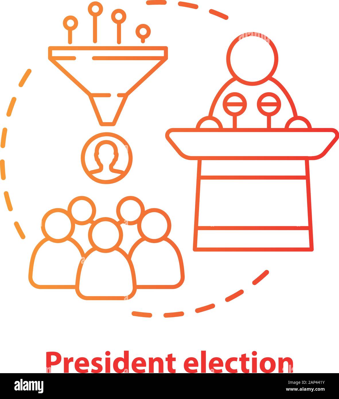 President election concept icon. Public speech idea thin line ...
