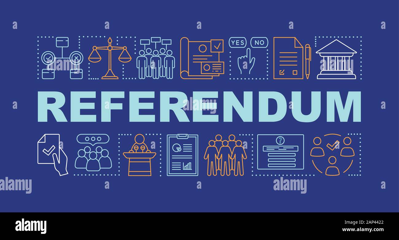 Referendum word concepts banner. Popular vote. Holding presidential ...