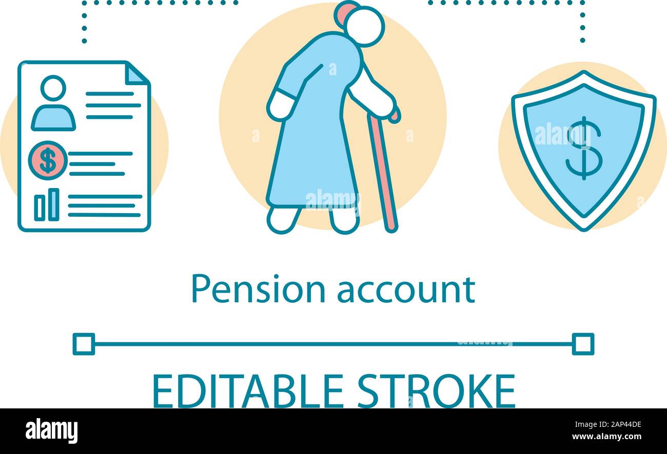 Pension account concept icon. Savings idea thin line illustration ...
