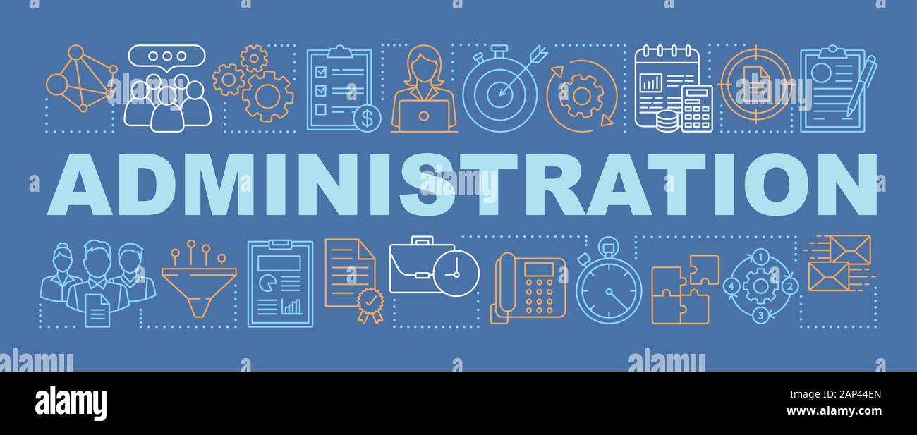 Administration word concepts banner. Business and corporate management ...