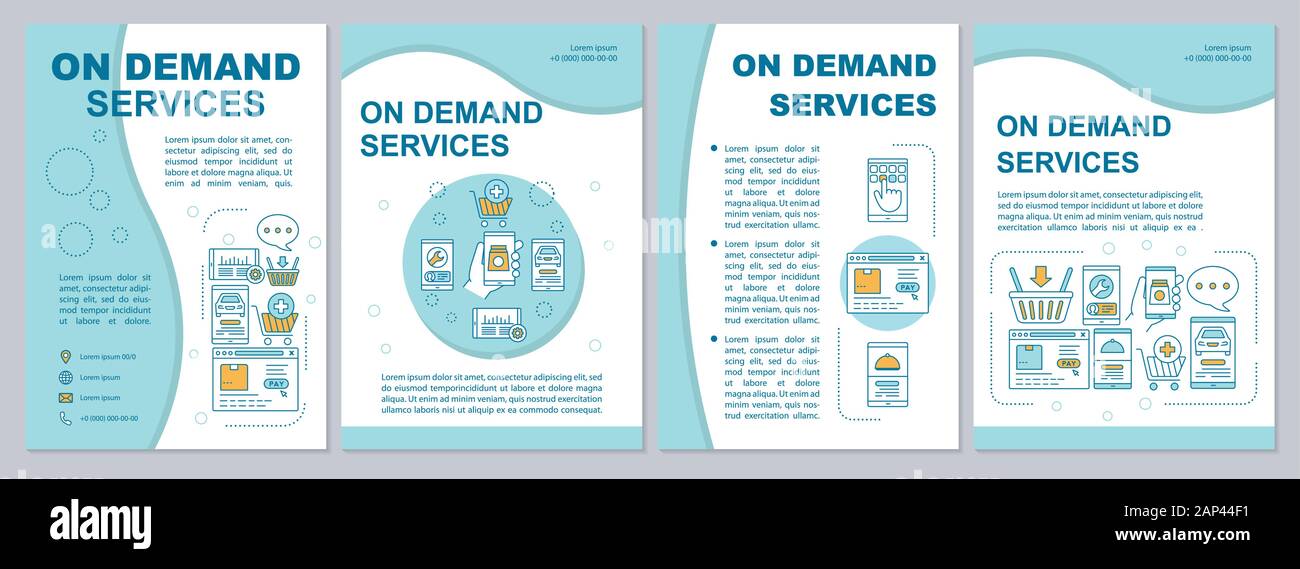 On demand economy brochure template layout. Customer services flyer ...