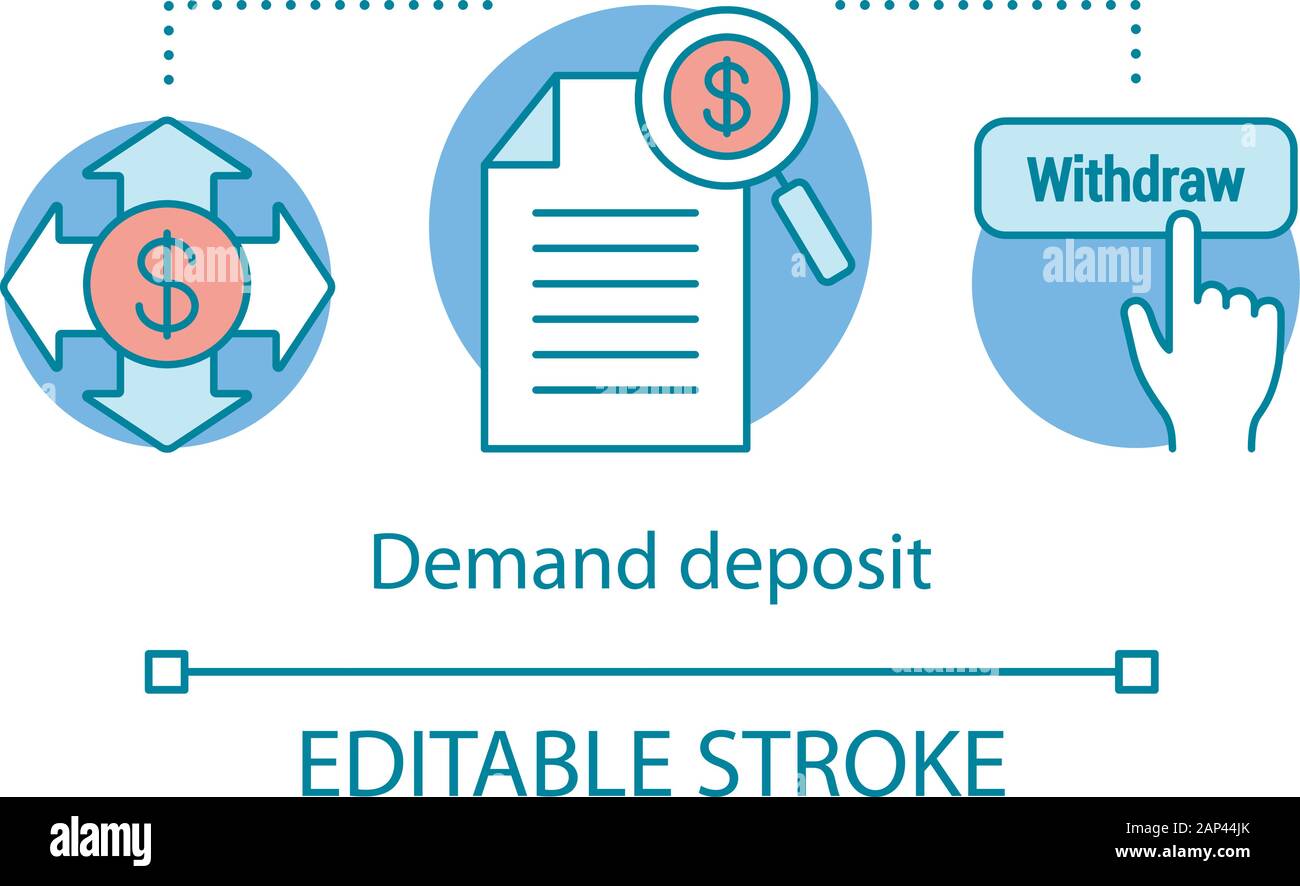 Savings concept icon. Demand deposit idea thin line illustration ...
