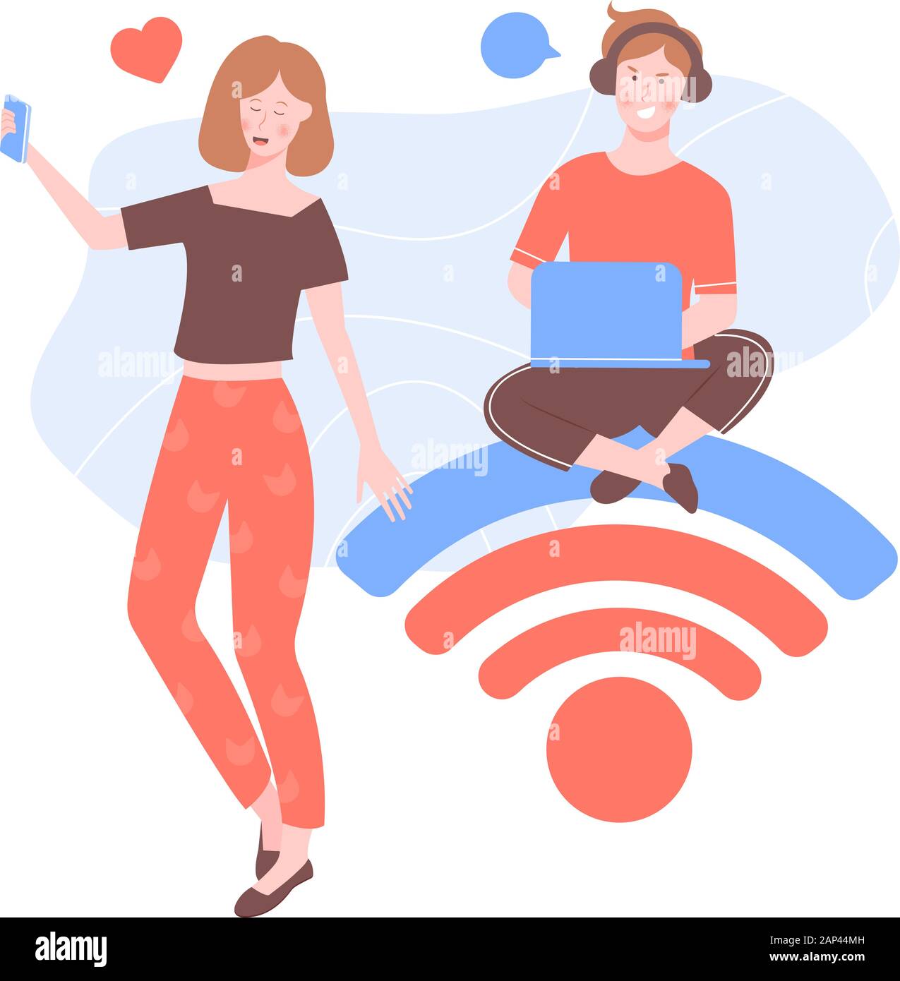 Two teenagers Stock Vector Images - Alamy