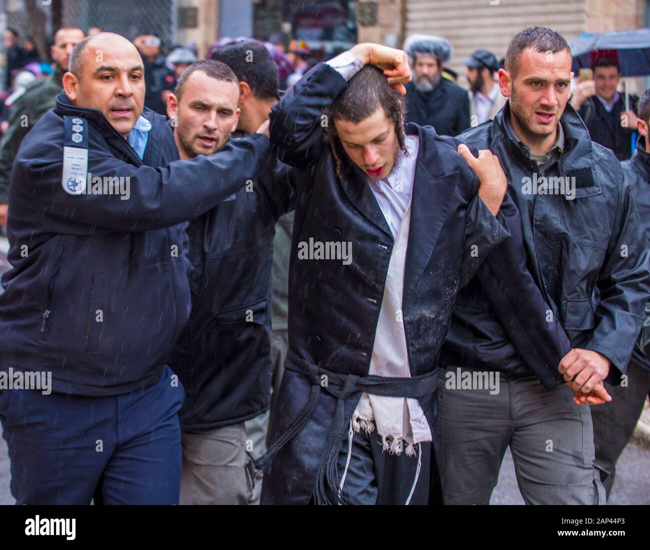 An ultra-Orthodox Jew was arrested by the police During a demonstration ...