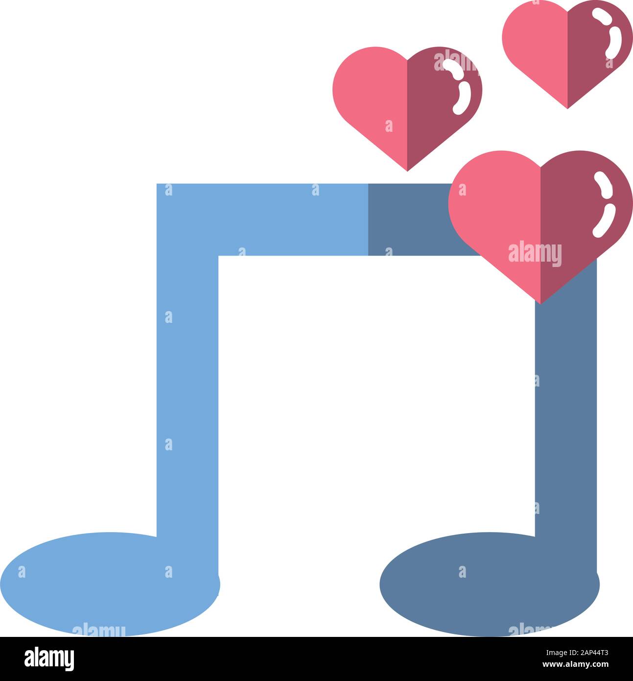 happy valentines day music notes with hearts Stock Vector Image & Art ...