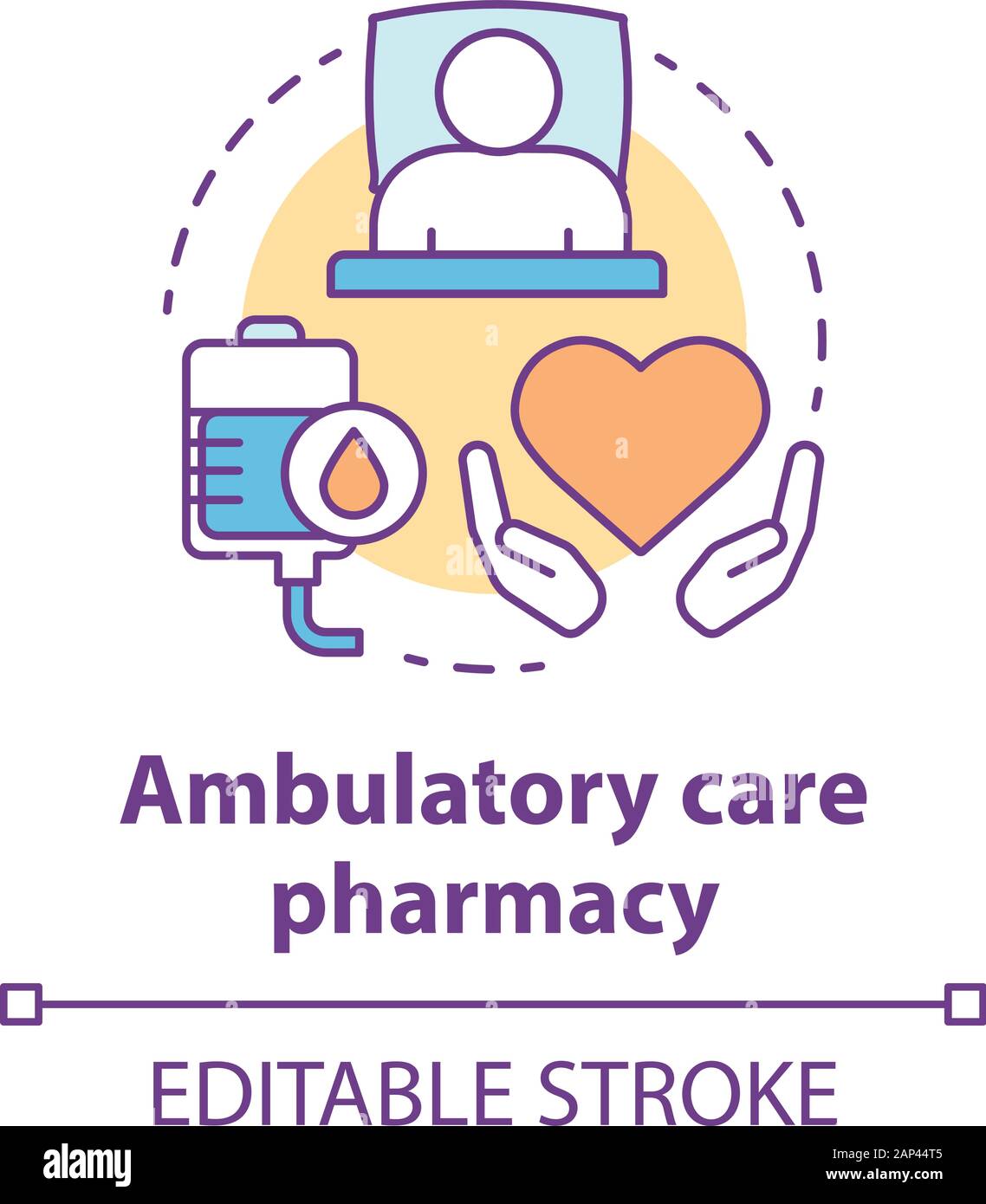 Pharmacy concept icon. Ambulatory care medication idea thin line ...