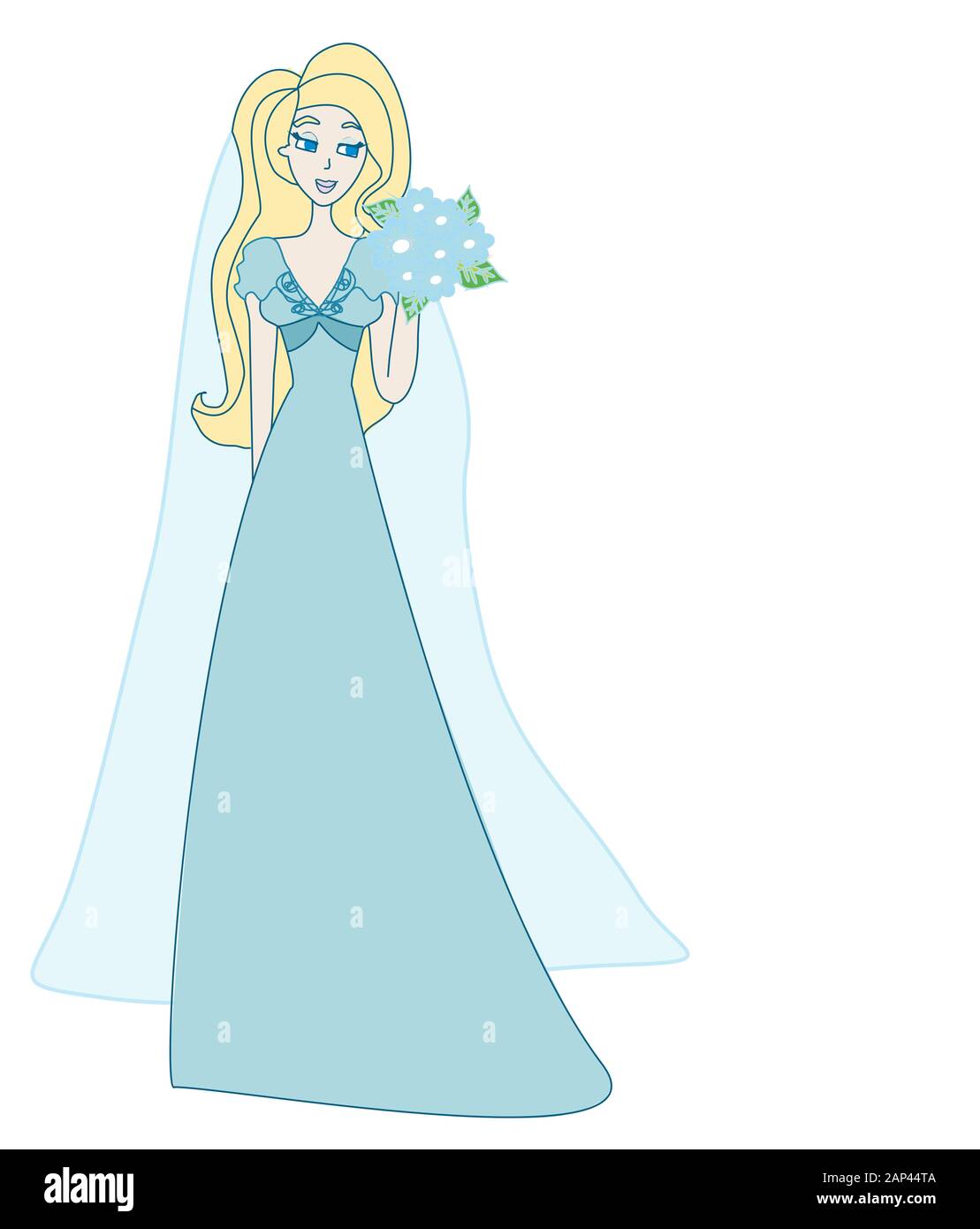 Beautiful bride - doodle illustration Stock Photo - Alamy