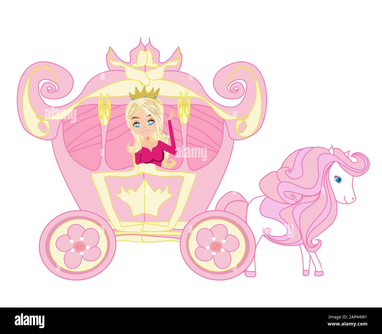 beautiful princess in the carriage Stock Photo - Alamy