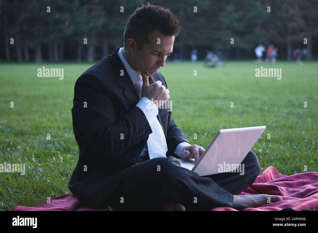 Manager im Park - Manager Working Outdoor Stock Photo - Alamy