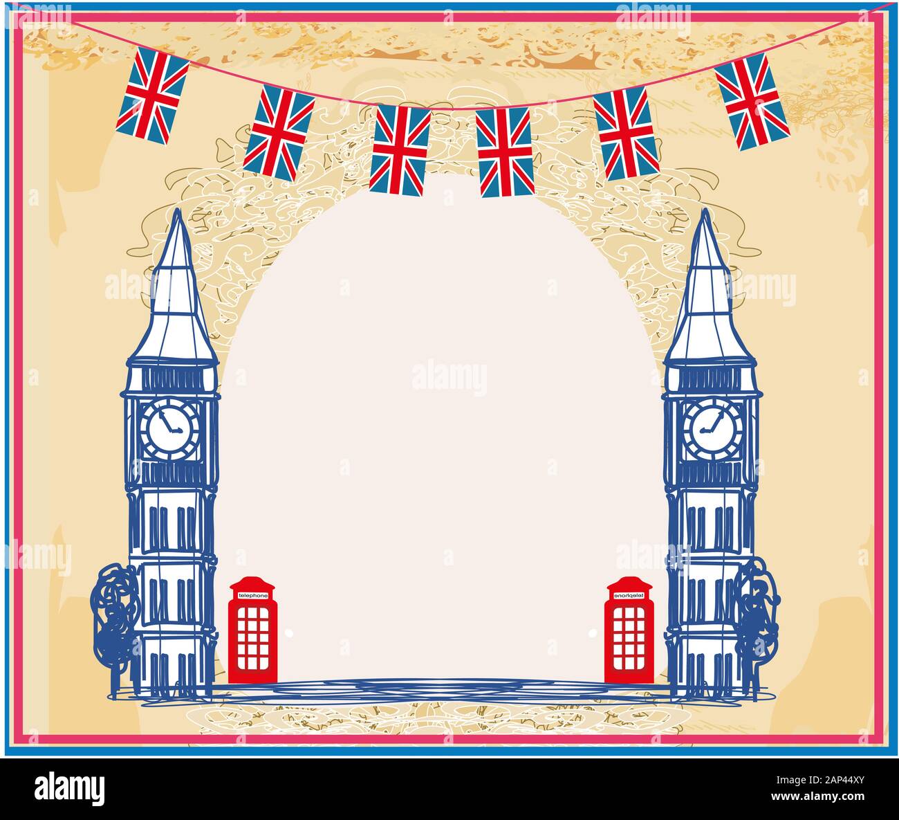 Vintage frame with Big Ben in London Stock Photo - Alamy