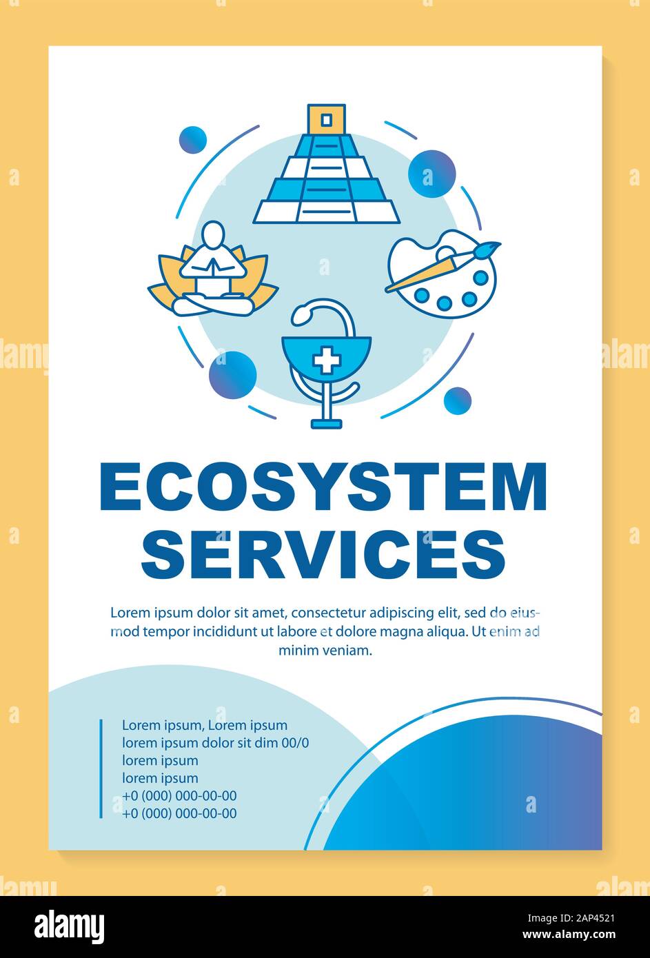 Ecosystem services poster template layout. Banner, booklet, leaflet ...