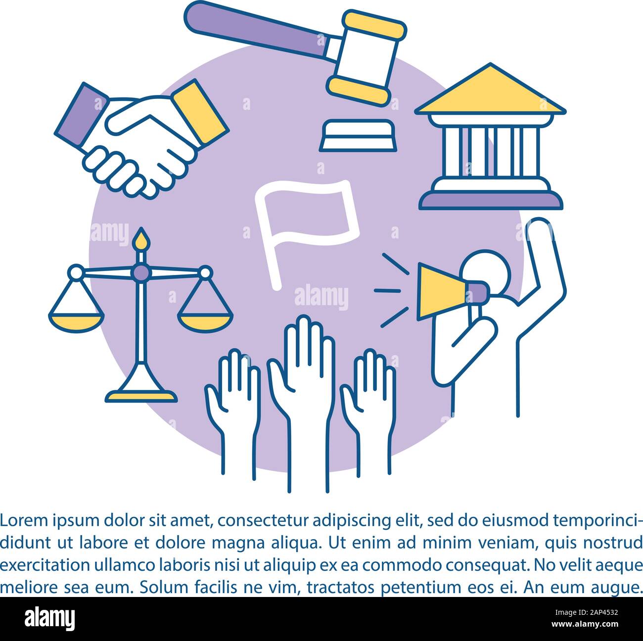 Peaceful protest article page vector template. Militarism opposition ...