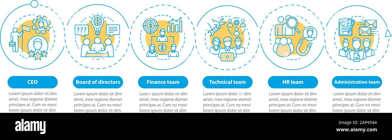 Company staff vector infographic template. CEO, board of directors ...