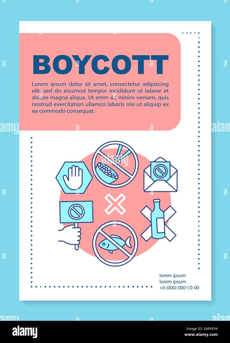 Food boycott poster template layout. Voluntary abstention banner ...
