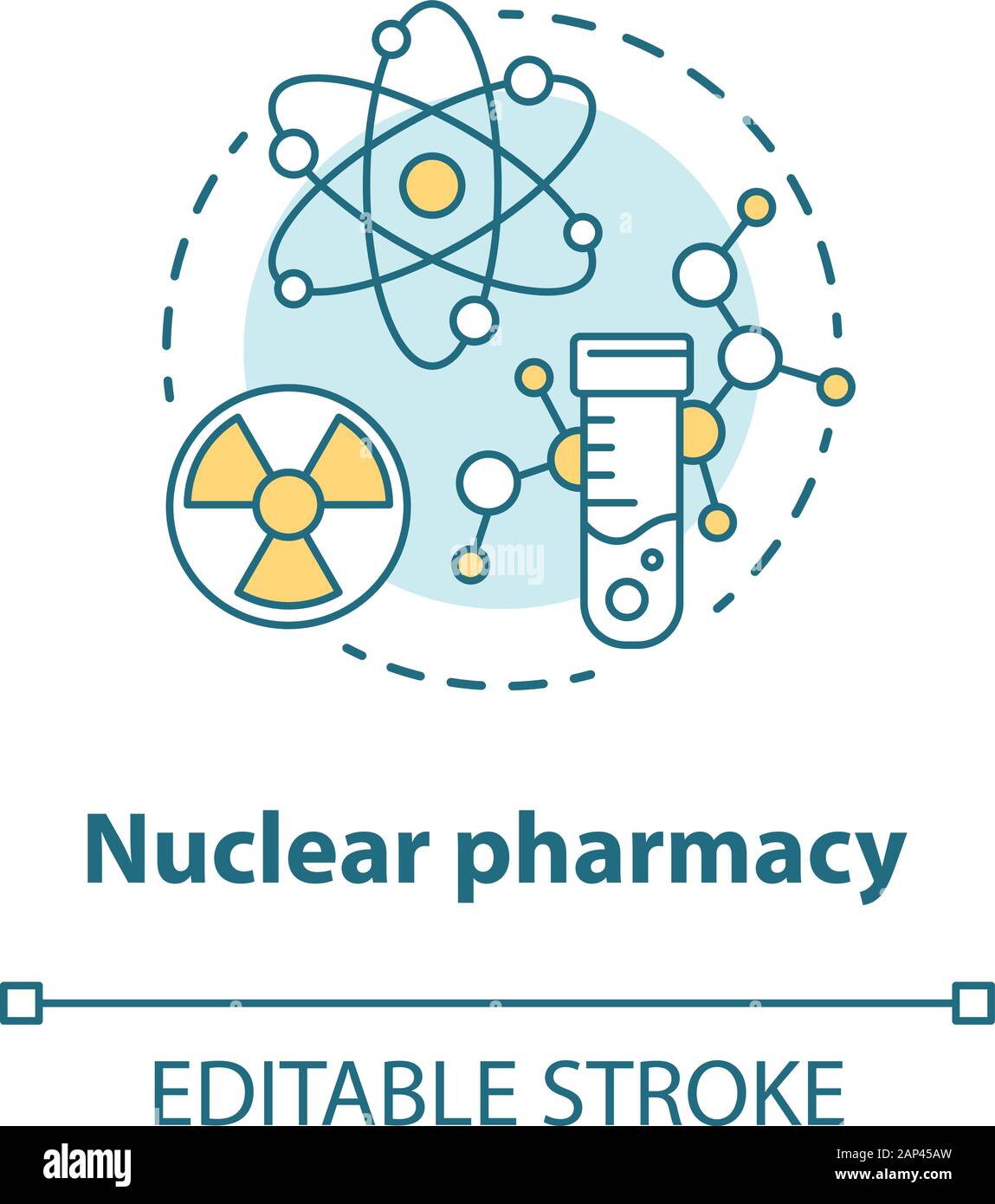 Pharmacy concept icon. Nuclear medication idea thin line illustration ...
