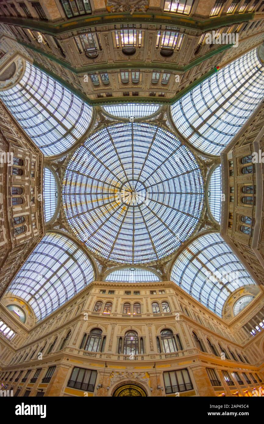 The roof of the famous Umberto I Gallery. The building is a shopping ...