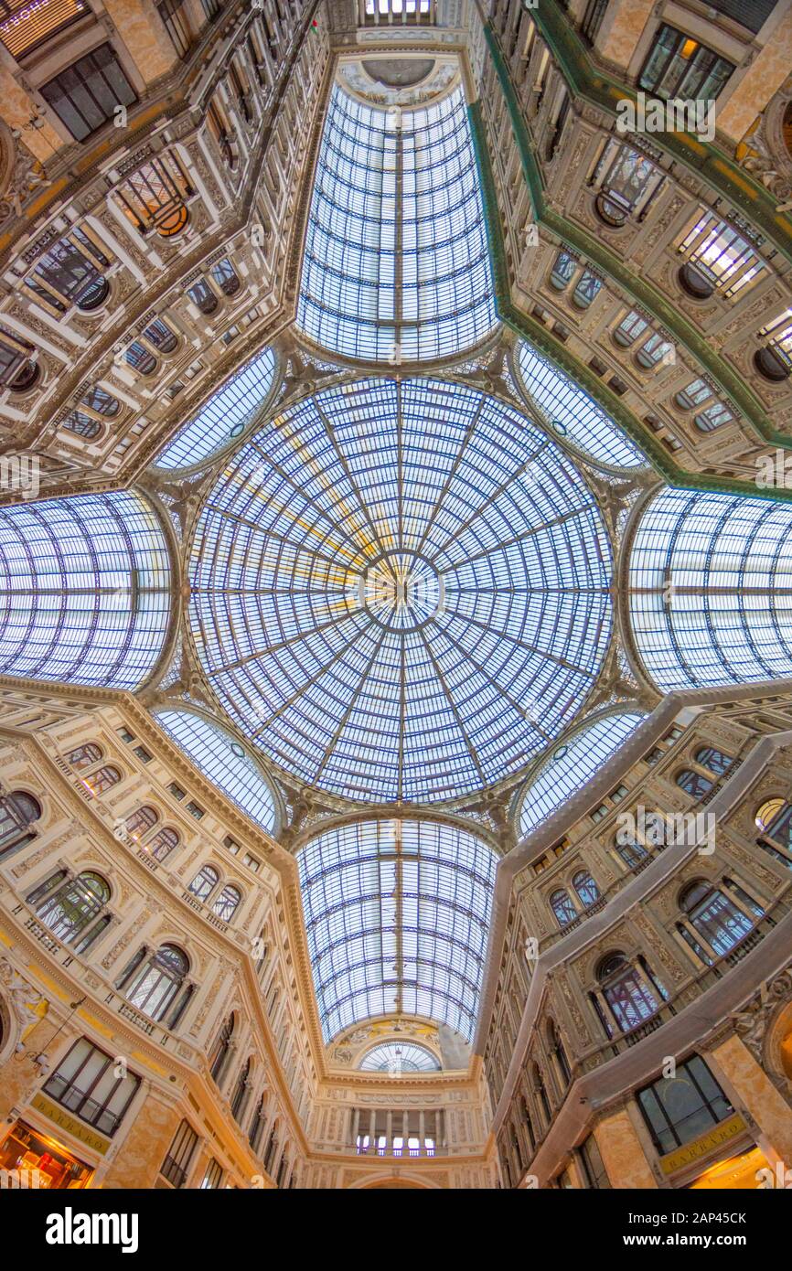 The roof of the famous Umberto I Gallery. The building is a shopping ...