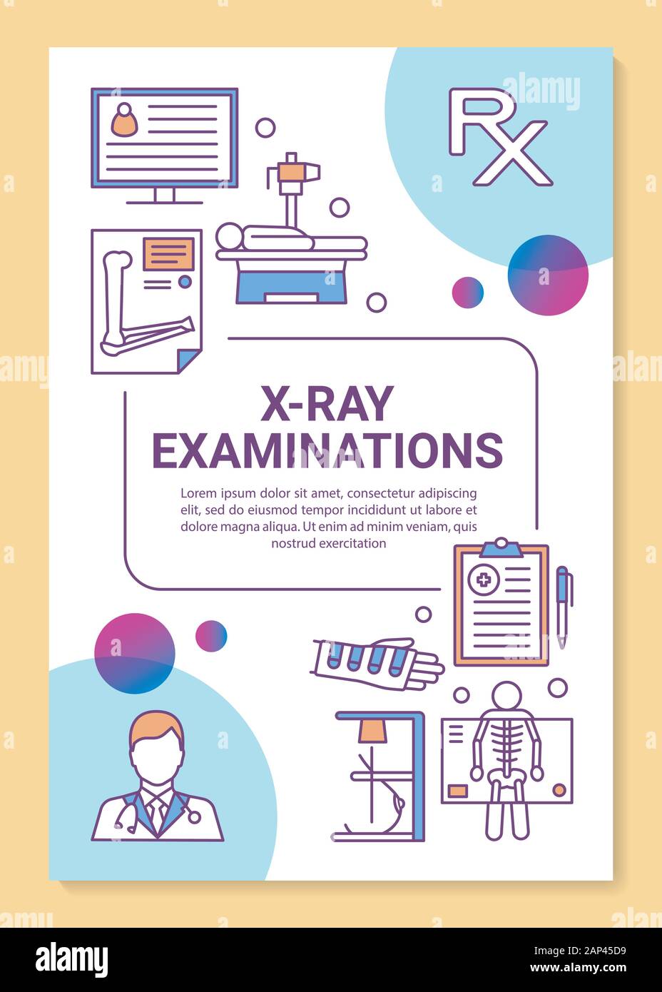 X-ray examination brochure template layout. Radiological survey ...