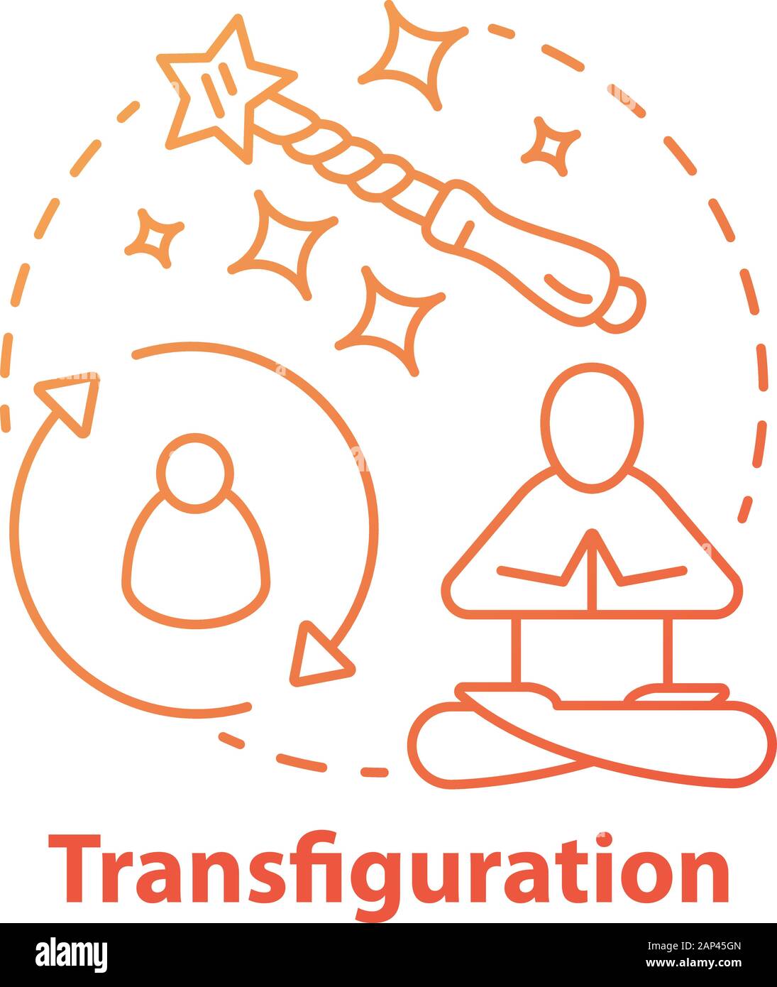 Transfiguration concept icon. Wizardry and witchcraft idea thin line ...