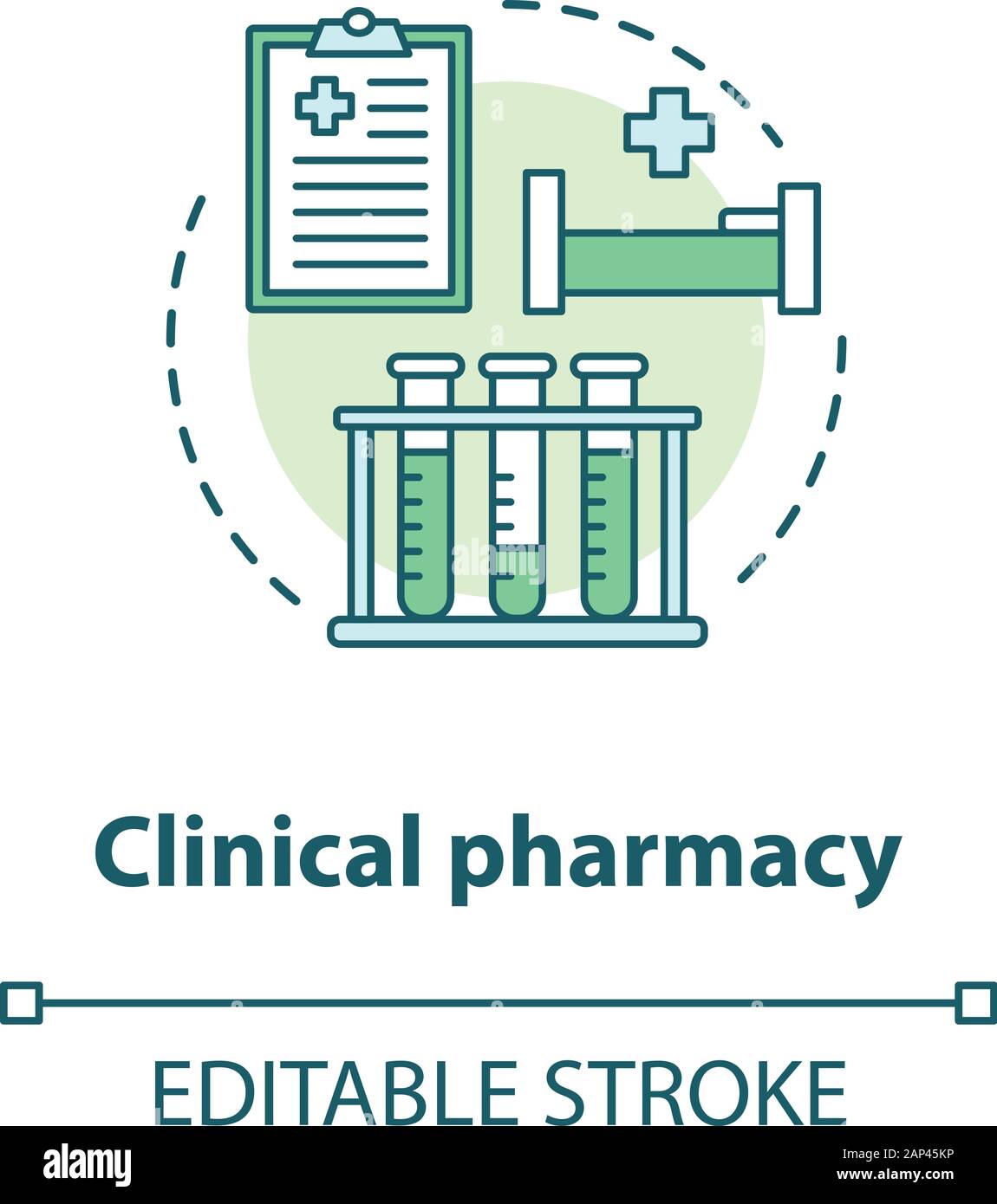 Clinical pharmacy concept icon. Medical laboratory tests and ...