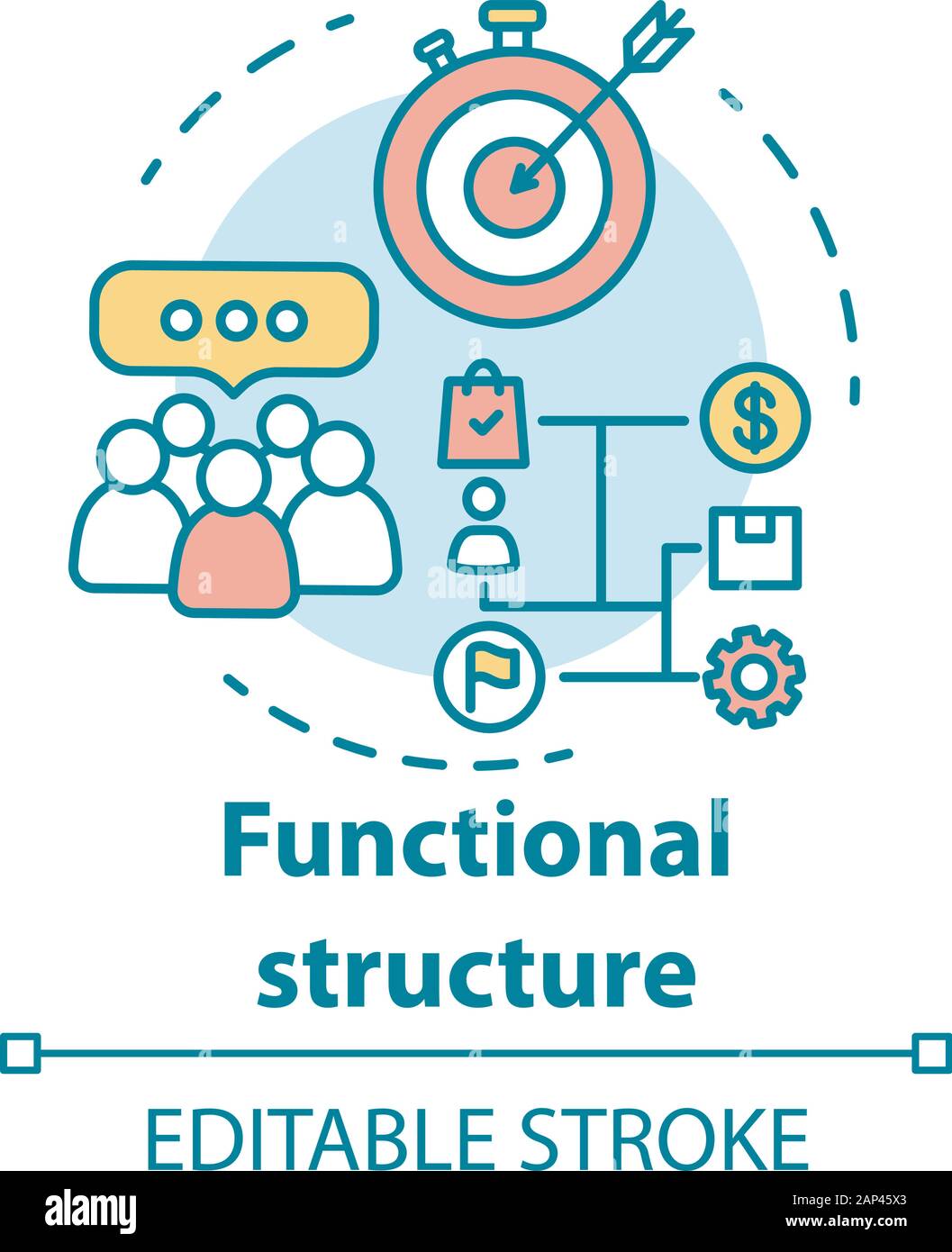 Functional corporate structure concept icon. Business strategy idea ...