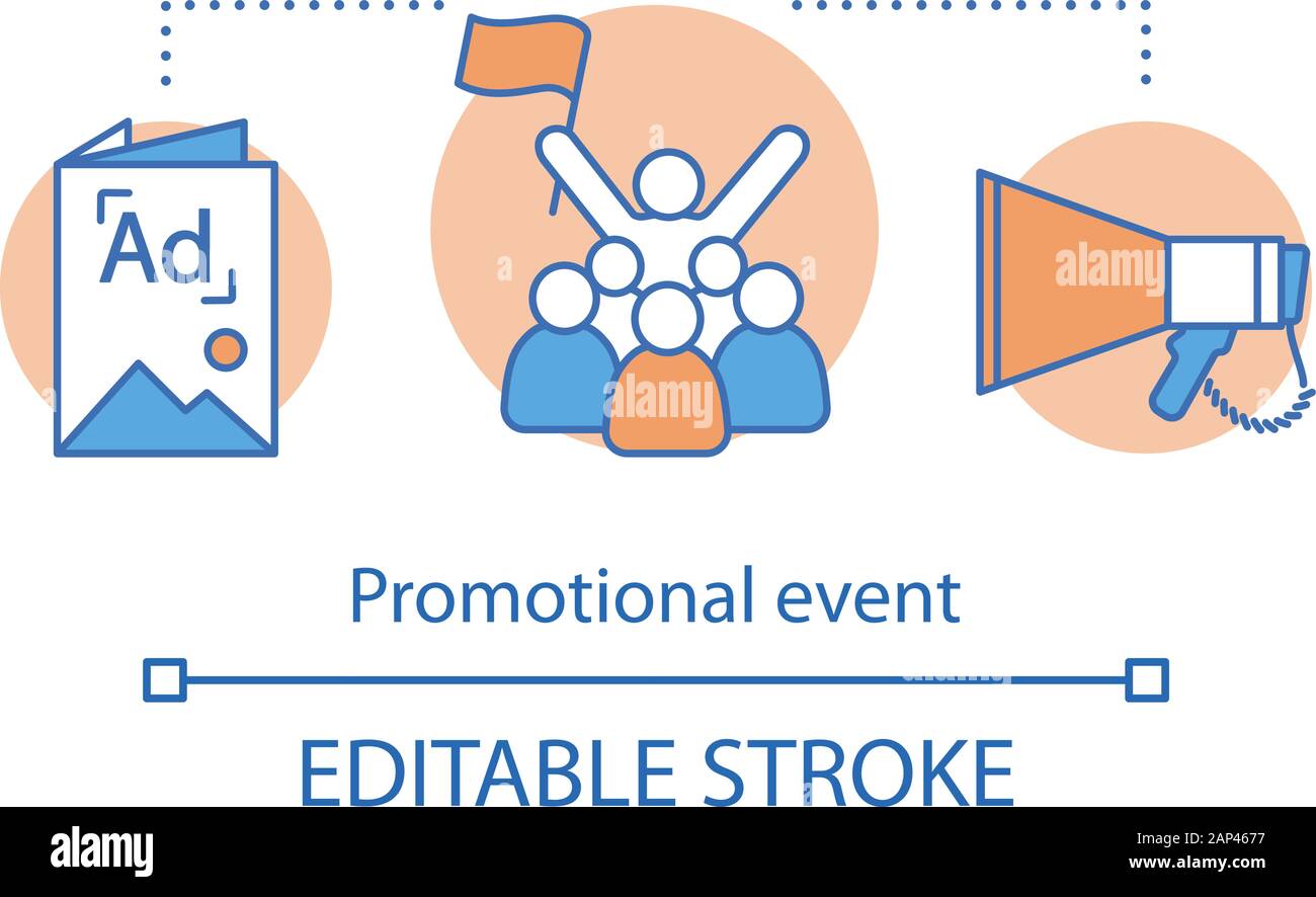 Promotional event concept icon. PR campaign idea thin line illustration ...