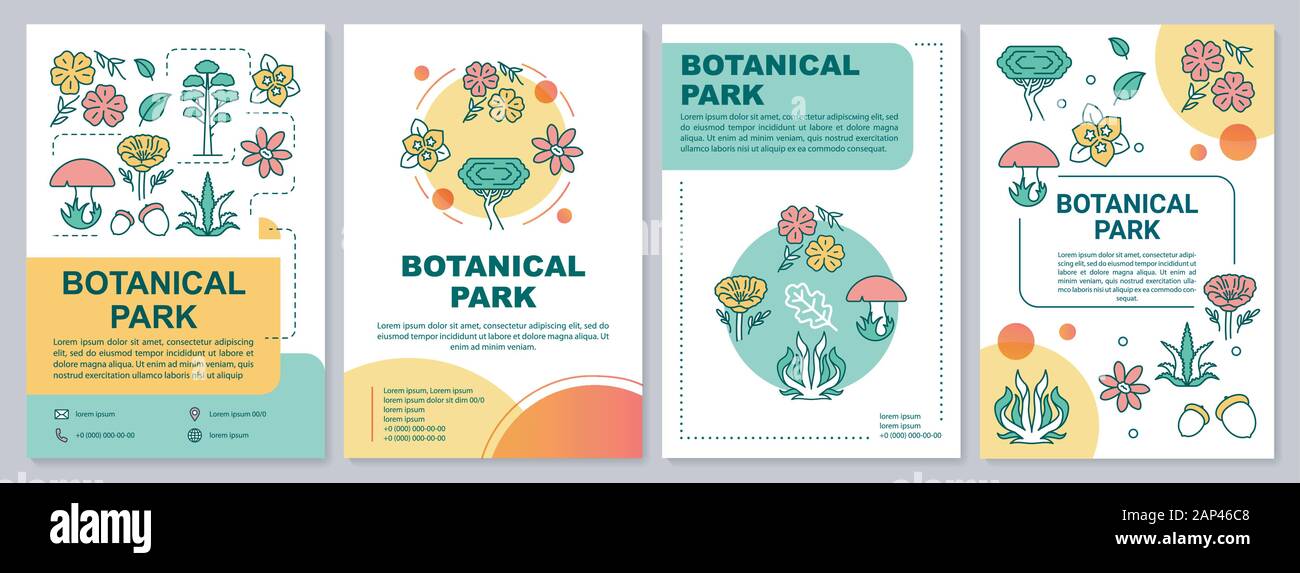 Botanical park brochure template layout. Natural foliage. Flyer ...