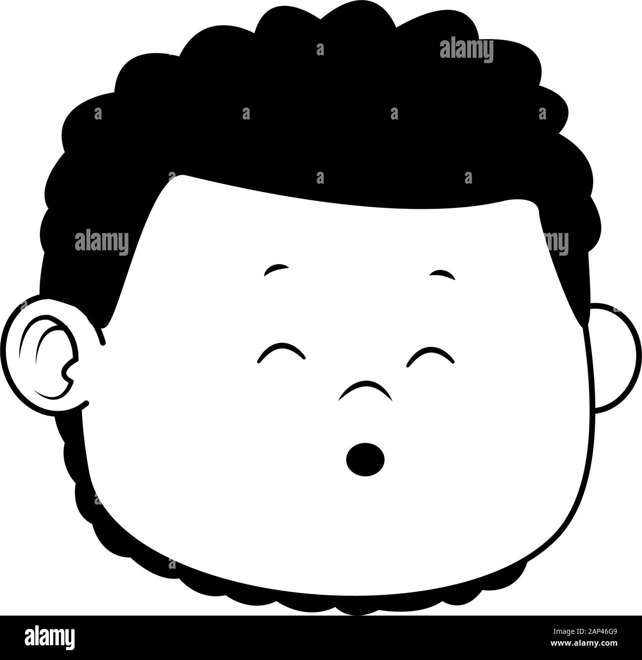 cartoon boy with singing expression, flat design Stock Vector Image ...