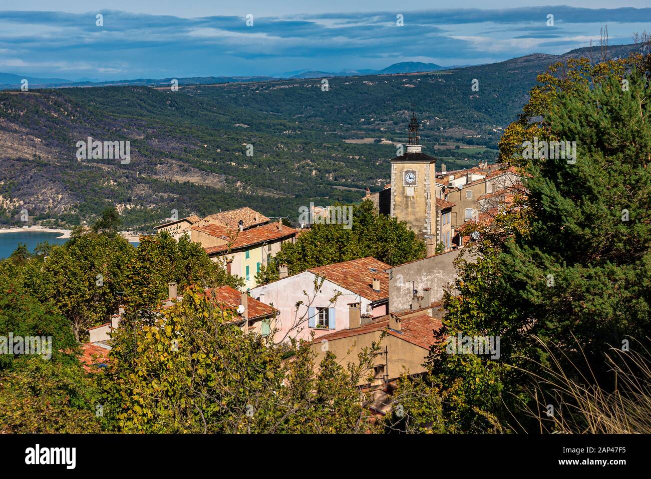 Aiguines in Verdon Gorge in French Alps, Provence, France Stock Photo ...