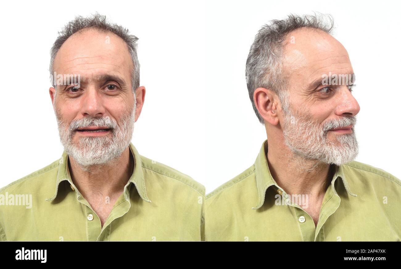 portrait of man front and profile Stock Photo - Alamy