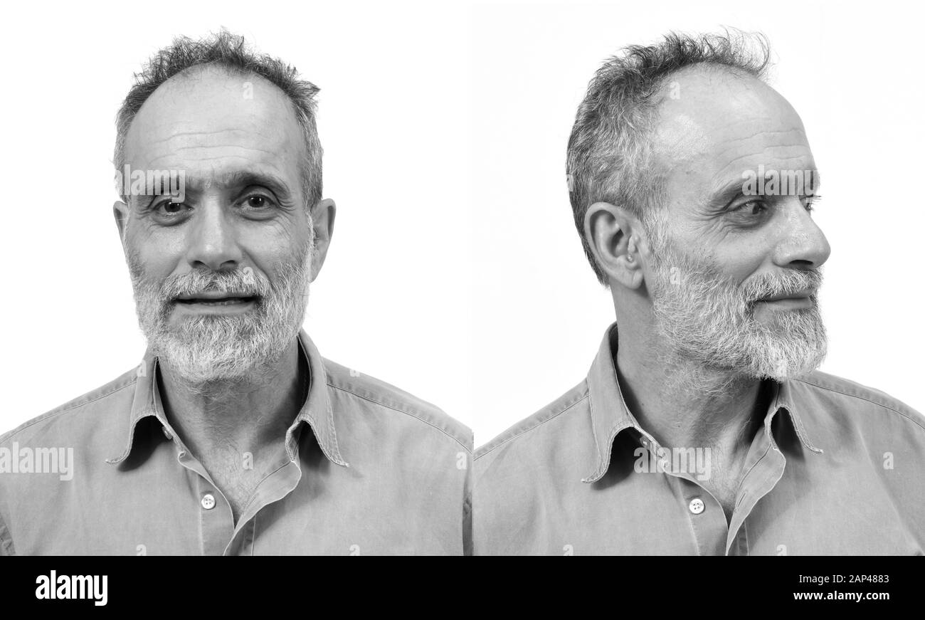portrait of man front and profile Stock Photo - Alamy