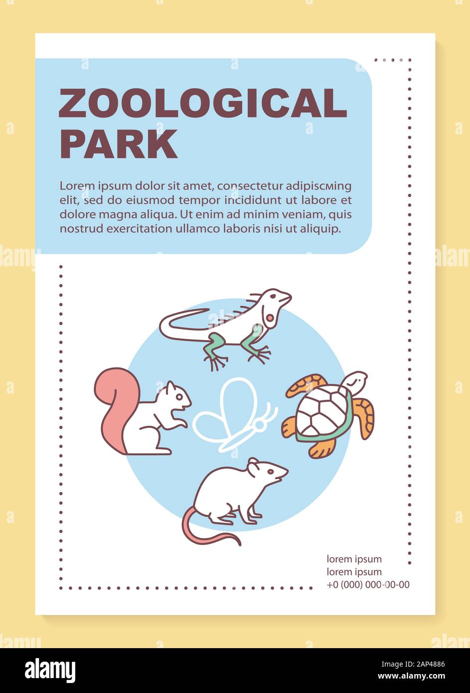 Zoological park poster template layout. Reptiles. Wild animals. Nature ...