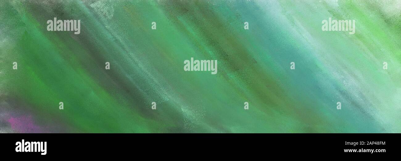 abstract painting header lines with sea green, pastel blue and dark sea ...