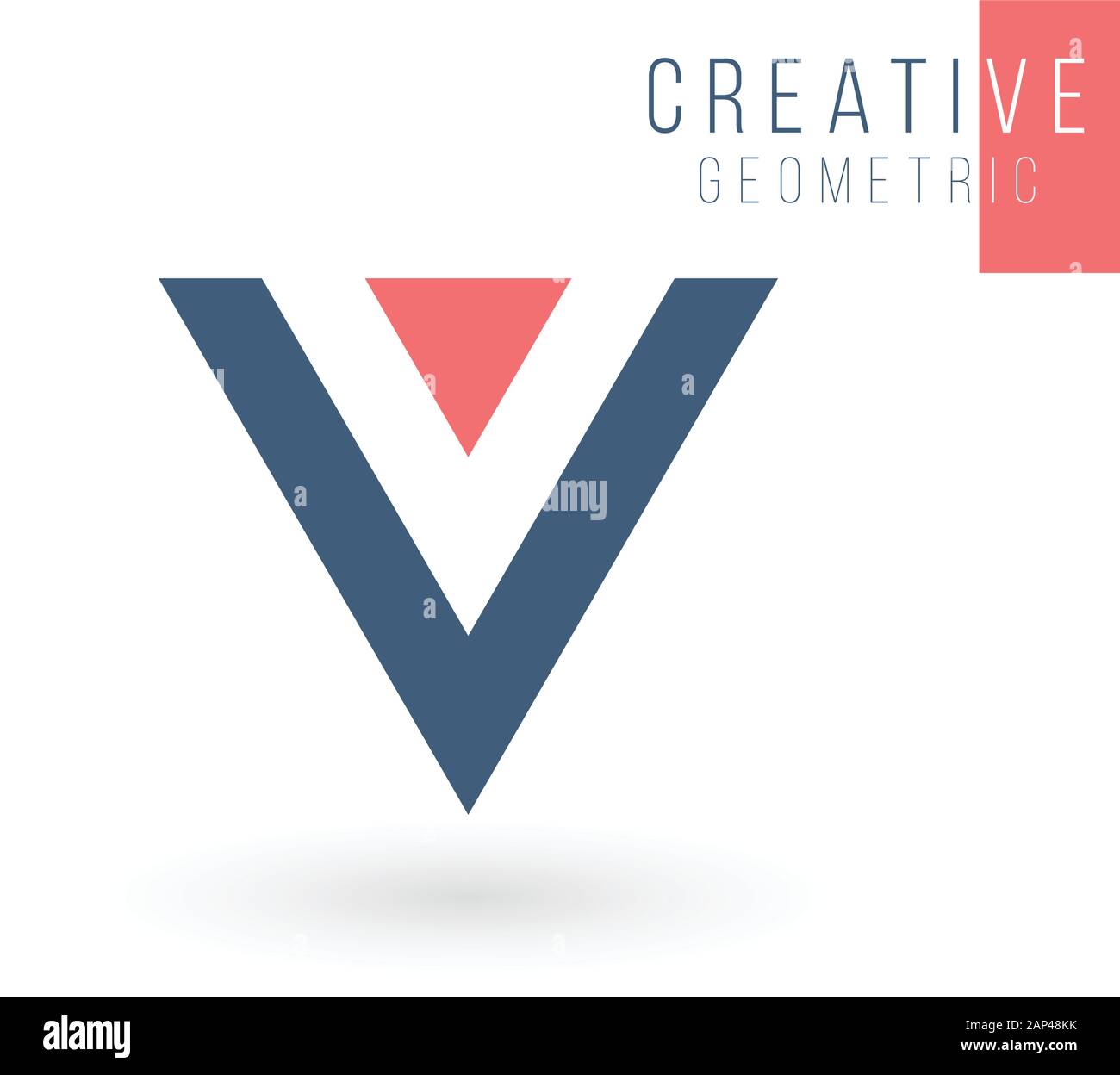 V initial based letter icon triangle geometric logo. Technology ...