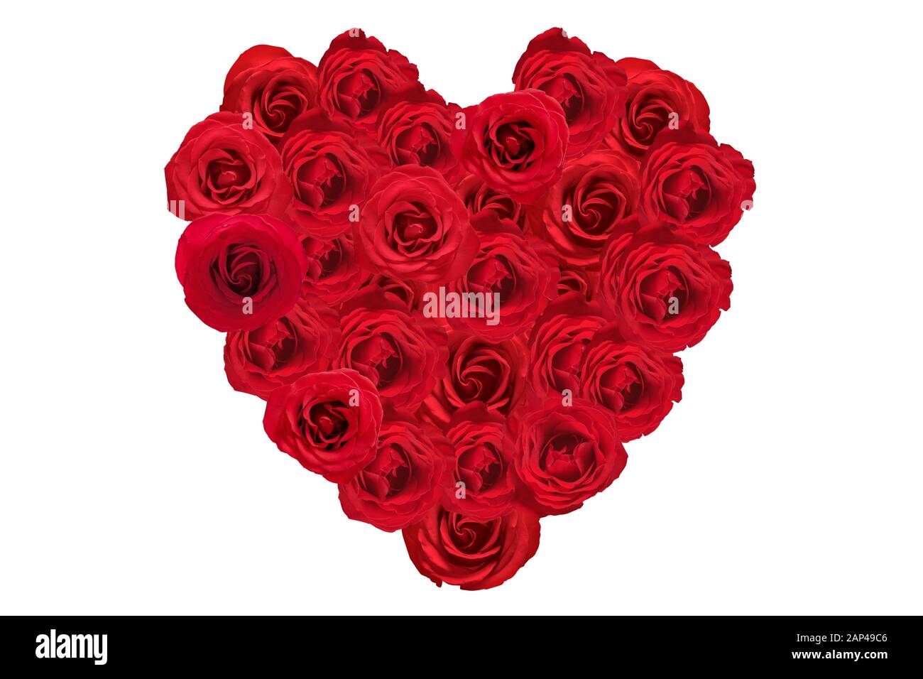 The heart shape from red roses isolated over white background Stock ...