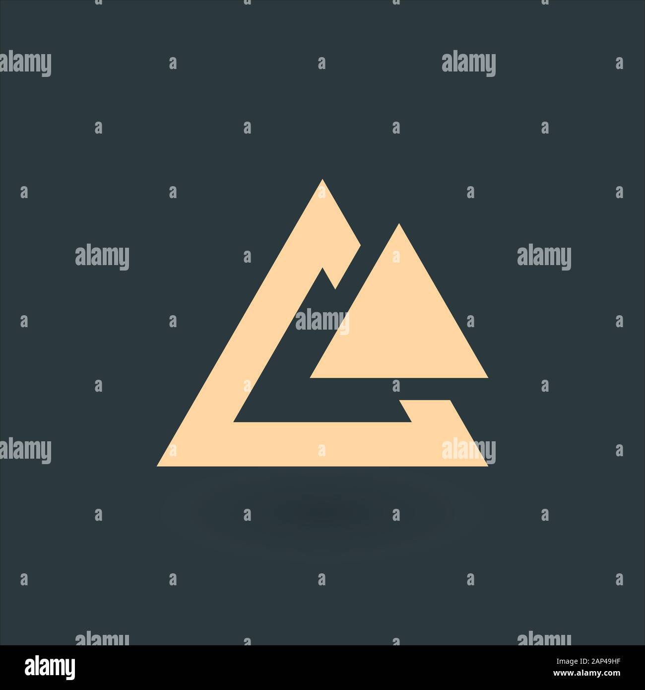 Modern and Simple Two Triangle logo template. Business identity tech ...