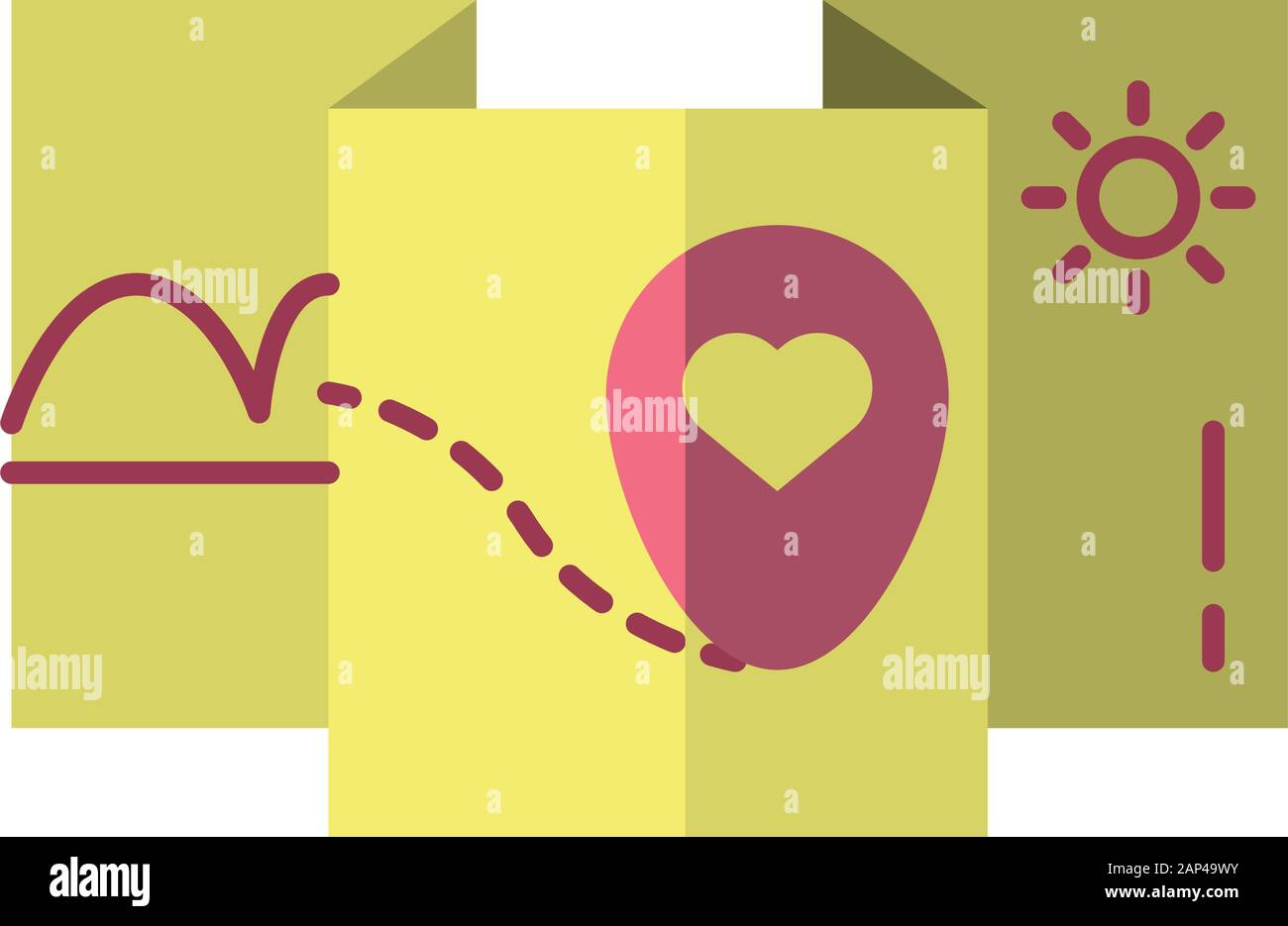 happy valentines day pin location with heart in map Stock Vector Image ...