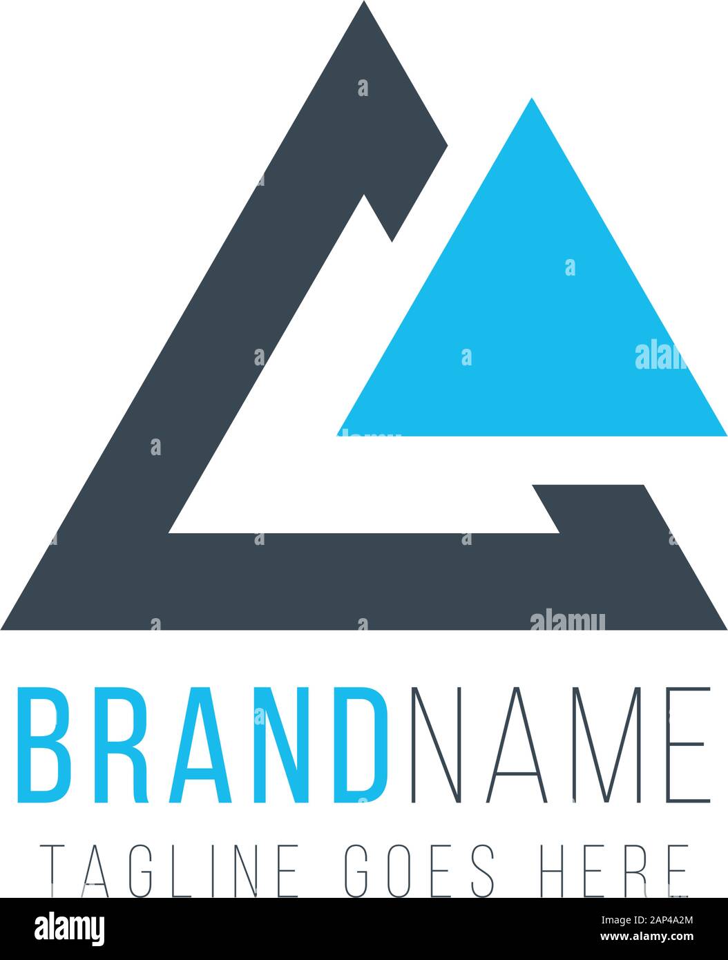Modern and Simple Two Triangle logo template. Business identity tech ...
