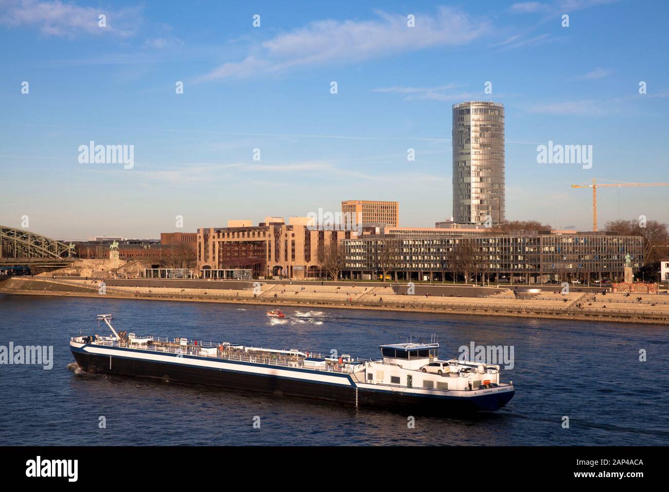 the Rhine boulevard in the district Deutz, Hotel Hyatt and the Lanxess ...