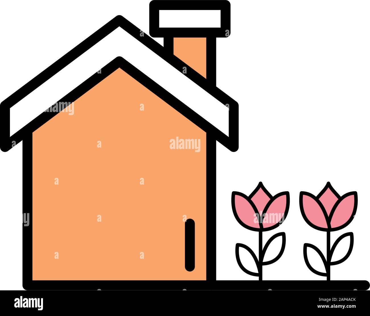 Flowers cottage door Stock Vector Images - Alamy