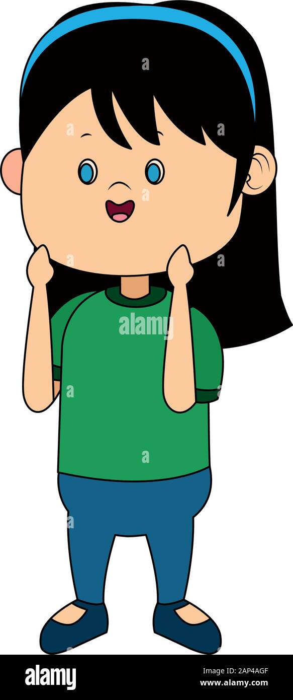 cute girl standing icon Stock Vector Image & Art - Alamy