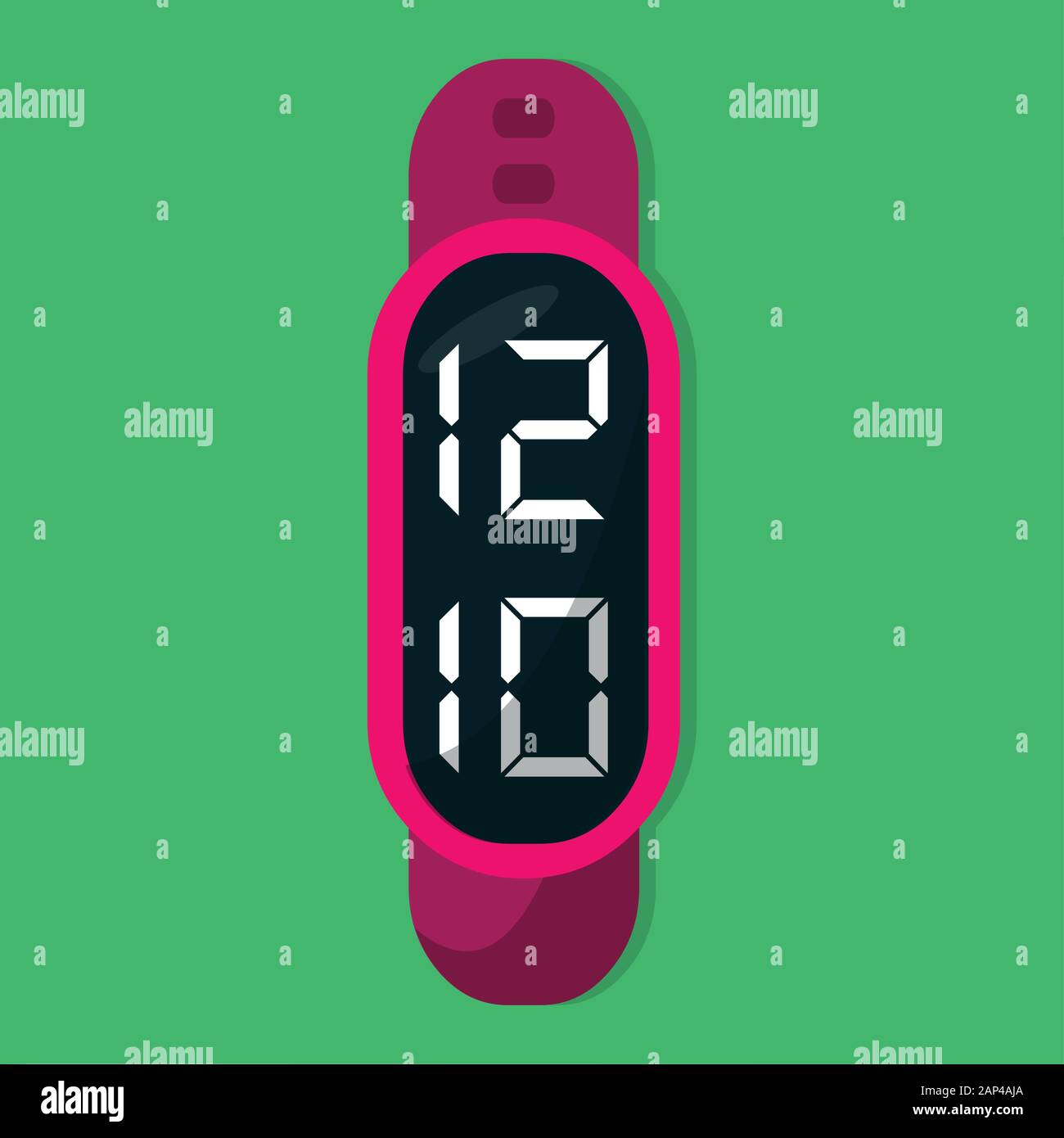 smartwatch showing clock isolated vector illustration Stock Vector ...