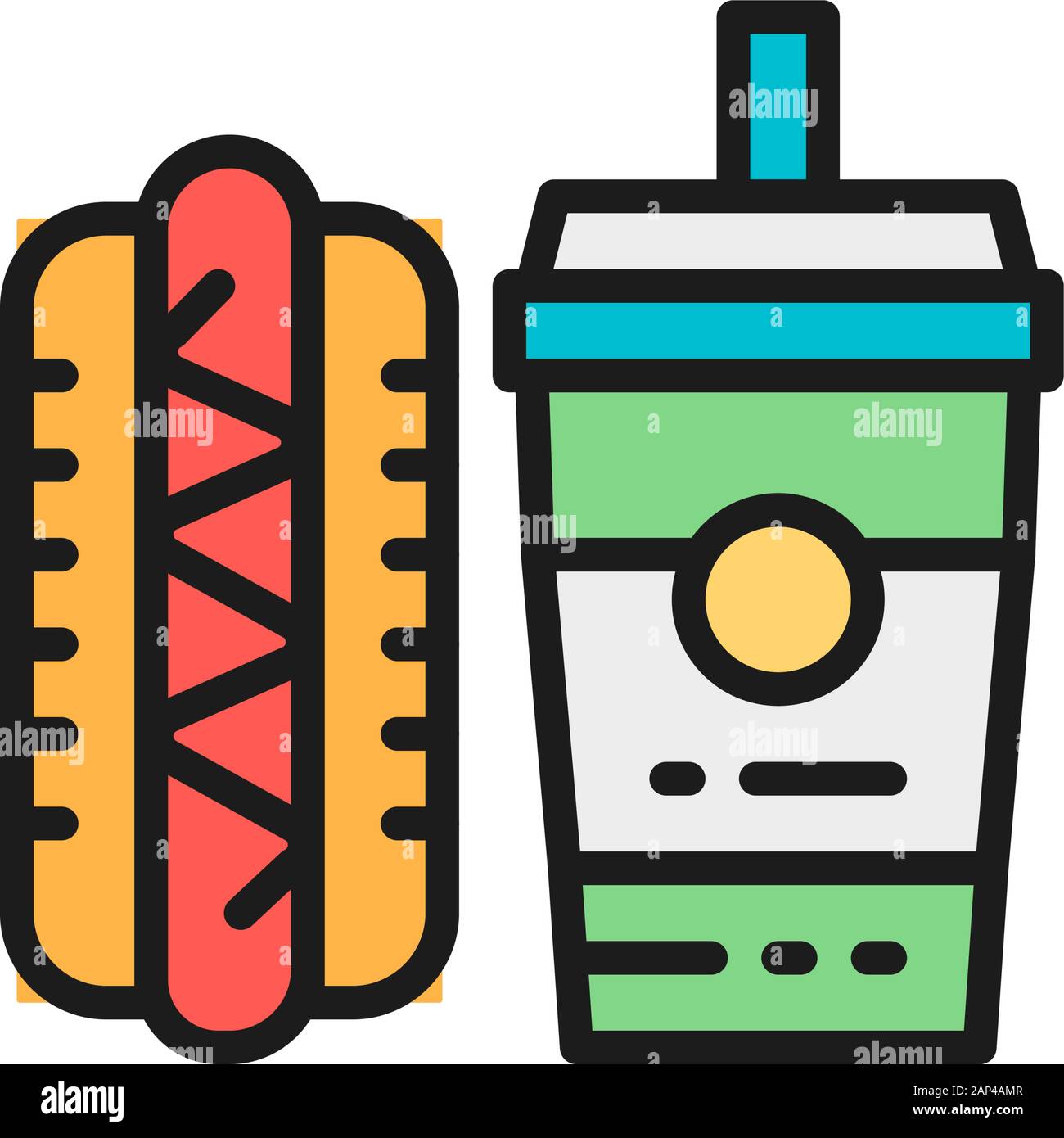 Potato hot dog Stock Vector Images - Alamy