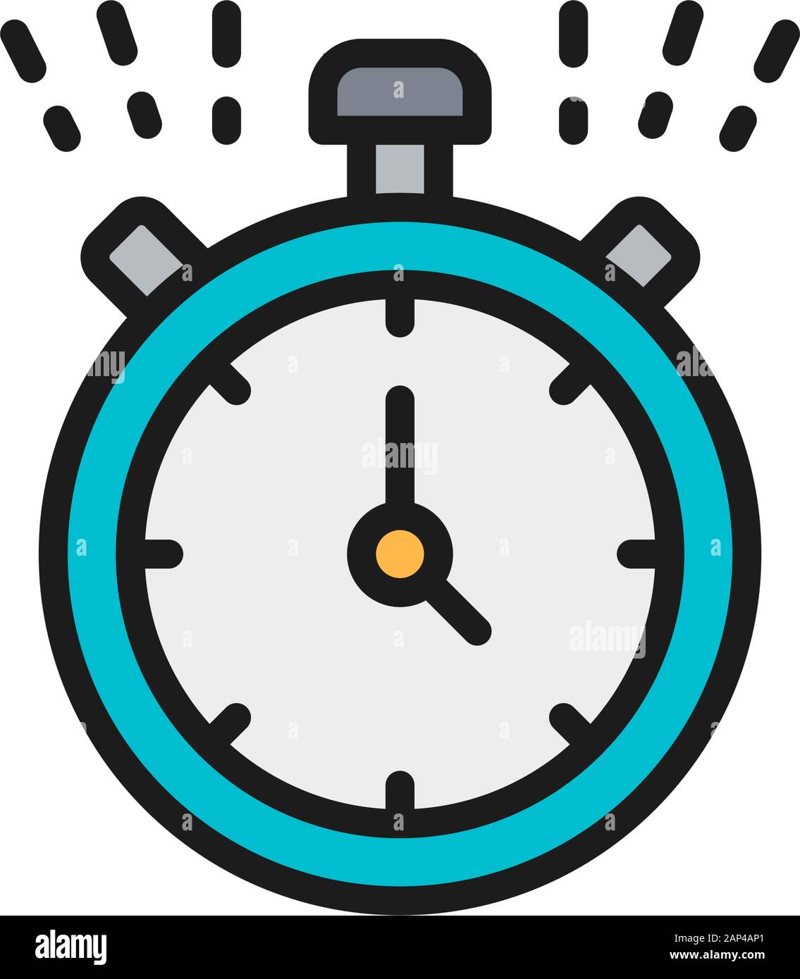 Vector stopwatch, timer, clock, watch flat color line icon Stock Vector ... Vector stopwatch, timer, clock, watch flat color line icon Stock Vector ...