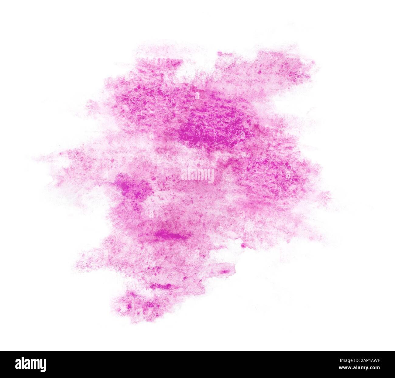 Watercolor spots, splashes. Pink Magenta Design Elements. White ...