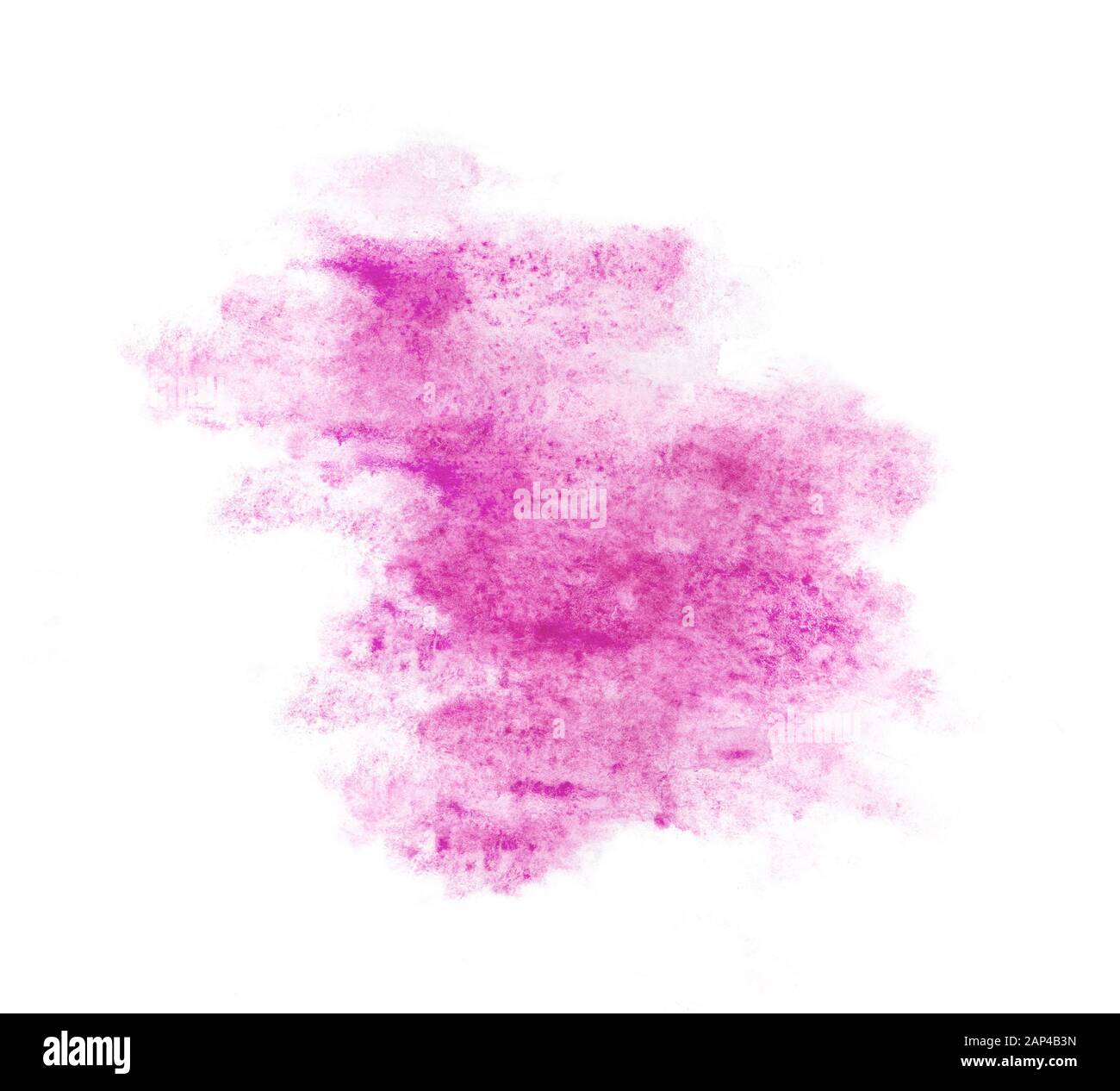 Watercolor spots, splashes. Pink Magenta Design Elements. White ...