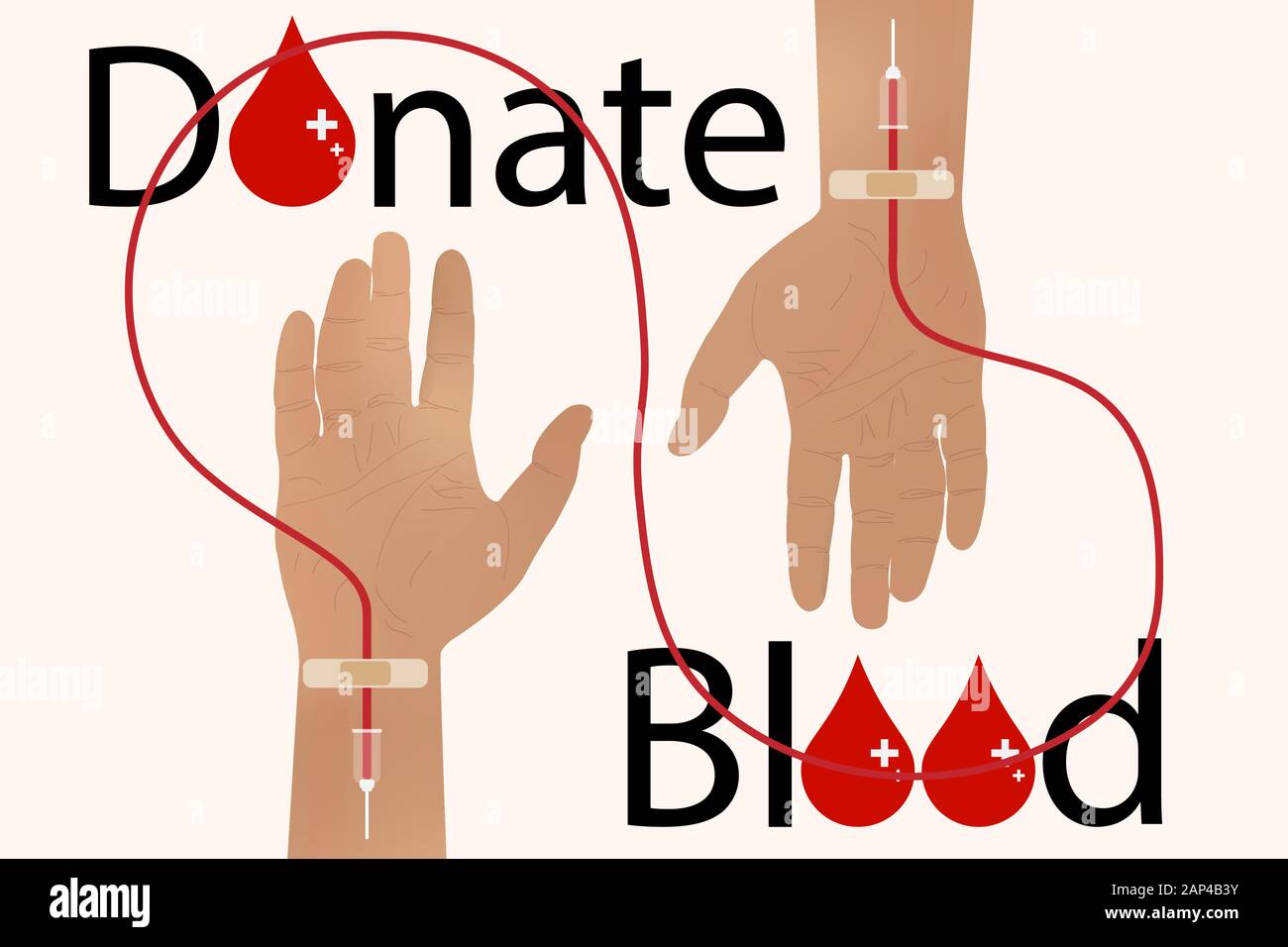 Hands raised up, sacrificing blood. Blood donation Stock Vector Image ...